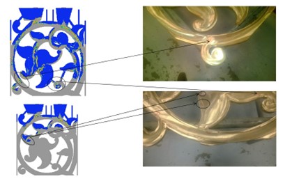 b. Defect mapping for Blow holes defect between ADSTEFAN results and ...